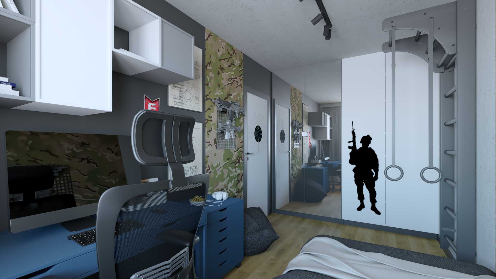 Pokój w stylu militarnym - IN HOME STUDIO